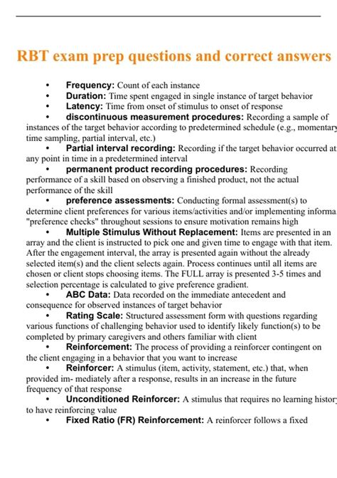 Rbt Practice Exam Questions With Correct Answers Graded A Pass