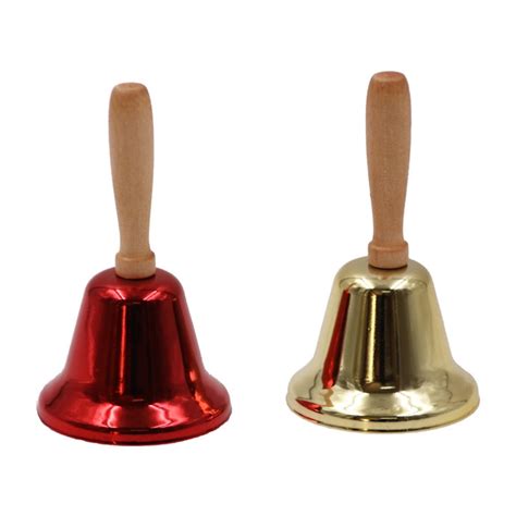 2Pieces Metal Hand Bells Christmas Hand Bell Musical Bell For Hotels