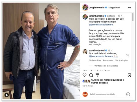 Governador De SC Jorginho Mello Visita Bolsonaro Em Hospital