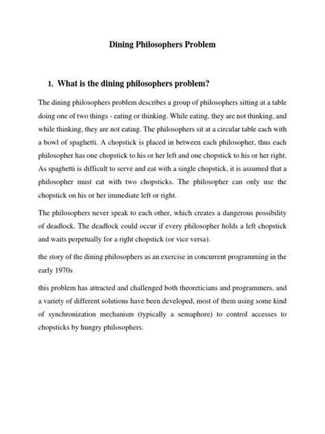 dining philosophers problem pdf concurrent computing concurrency computer science