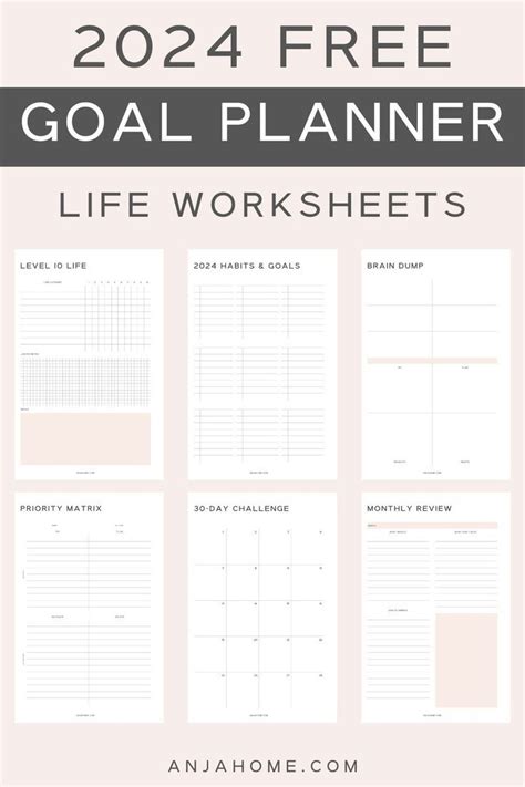 Goal Setting Template Free Printable 2024 Planner AnjaHome Goal