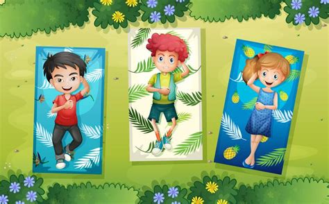 Un grupo de niños descansando en el parque 432820 Vector en Vecteezy