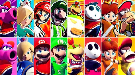 Mario Strikers Battle League All Characters Animations DLC Included