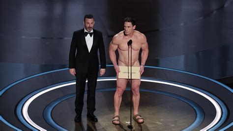 Oscars John Cena S Backstage Pictures Reveal The Naked Truth
