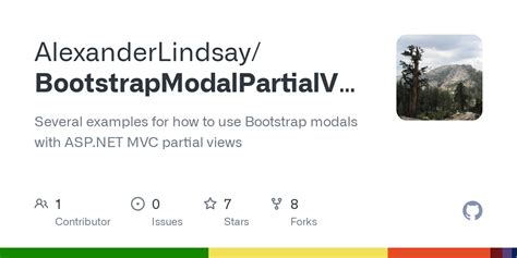 GitHub AlexanderLindsay BootstrapModalPartialView Several Examples