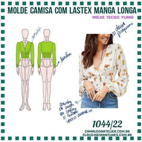 Molde Camisa Lastex Manga Longa 1044 22 CAMALEOA ATELIER DE COSTURA