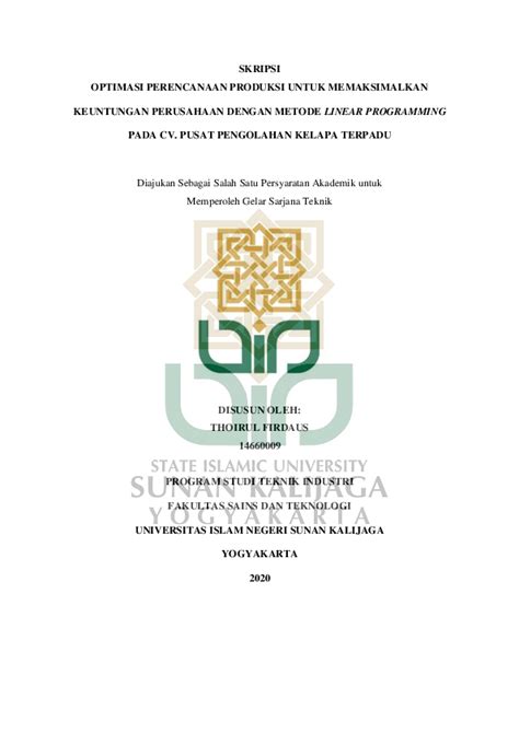 pdf optimasi perencanaan produksi untuk memaksimalkan keuntungan perusahaan dengan metode