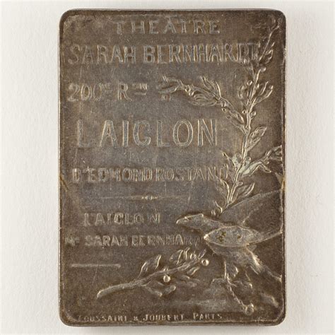 Plaquette Sarah Bernhard L Aiglon 200e représentation par Sierre