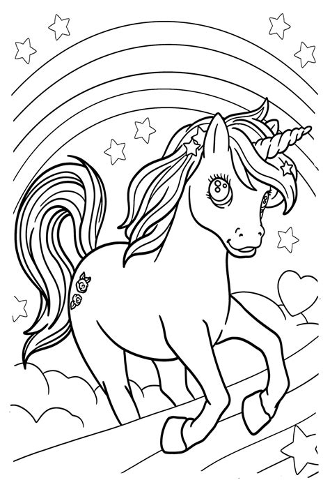 Unicorn Rainbow Coloring Pages Free Printable Coloring Pages