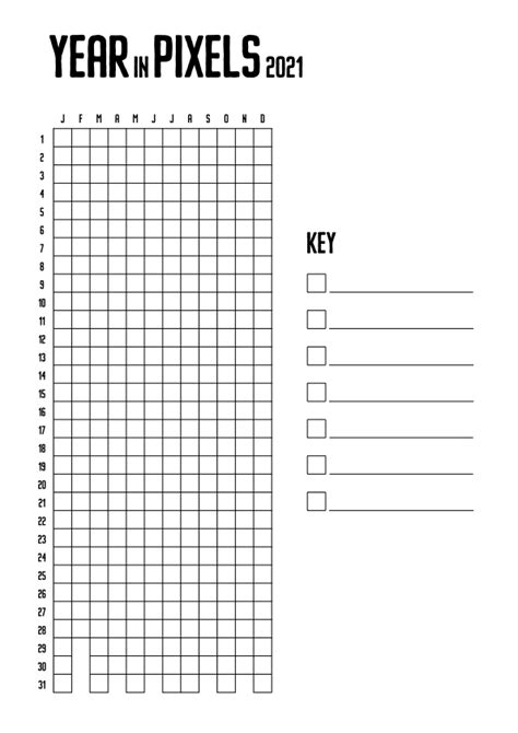 Year In Pixels Printable Templates Size A4 And Passion Planner L
