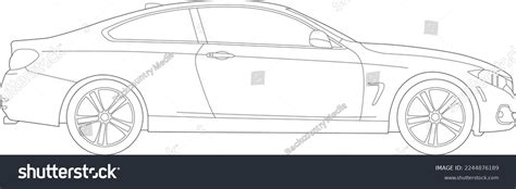 Bmw Car Vector Template Wireframe Coupe Stock Vector Royalty Free