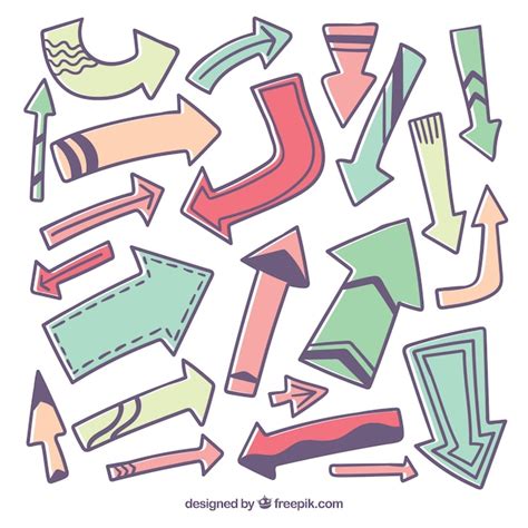 Pack De Flechas Dibujadas A Mano Vector Gratis