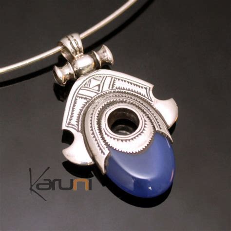 Bijoux Touareg Ethniques Africains Collier Pendentif En Argent Et