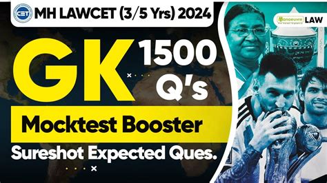 MH LAW CET 3 5 Yrs 2024 GK 1500 Q S Mocktest Booster Sureshot