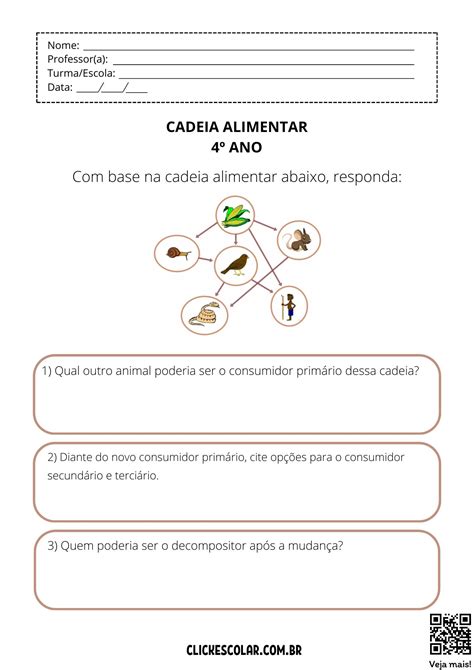 Cadeia Alimentar No Ano Dicas E Atividades