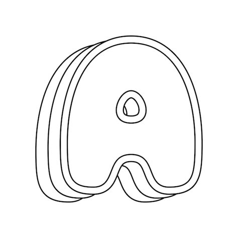 Dibujo para colorear con la letra a para niños Vector Premium