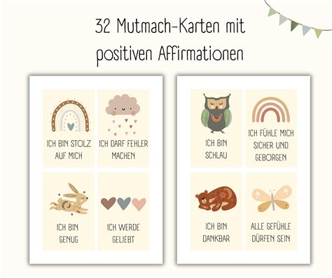 32 Mutmach Karten für selbstbewusste Kinder zum Ausdrucken I