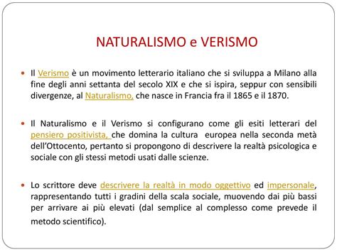 NATURALISMO E VERISMO Ppt Scaricare
