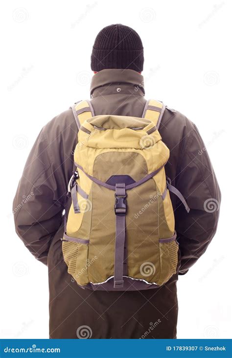 Man With A Backpack Stock Image Image Of Hang Leave 17839307