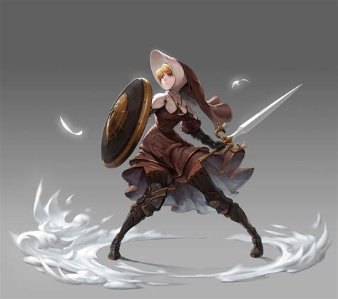 Artstation Nun Knight Daniel Bae Character Design Inspiration