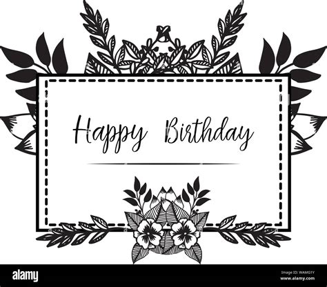 Happy Birthday Card Black And White Printable