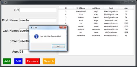 python and mysql insert update delete search and display data on tkinter treeview c java