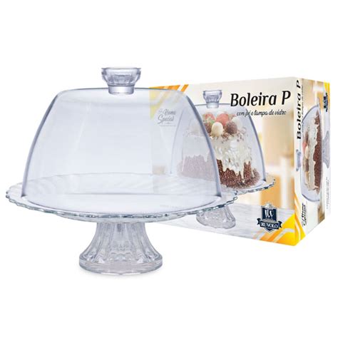 Prato Para Bolo De Vidro P E Tampa Gourmet Boleira Ruvolo