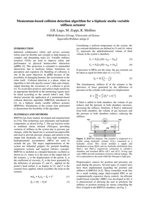 pdf momentum based collision detection algorithm for a biphasic media variable stiffness actuator