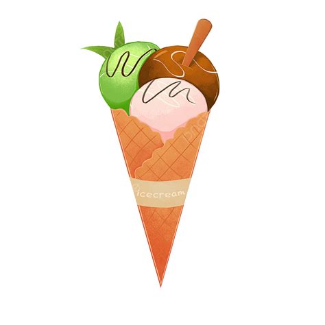 Ice Cream Cones Png Picture Hand Drawn Cartoon Ice Cream Ice Cream Cone Matting Free Png