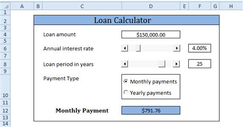 Loan Calculator In Excel Vba Easy Excel Macros