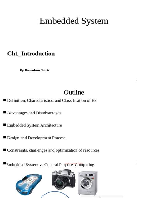 ch1 lec1 introduction to embedded systems pdf embedded system microcontroller