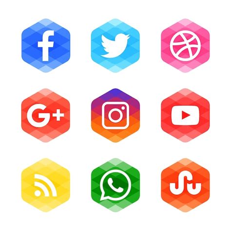 Iconos Modernos De Redes Sociales Vector Premium
