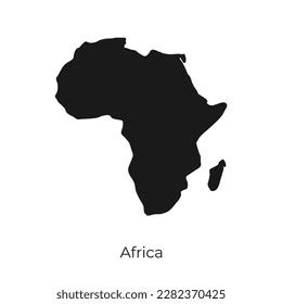 Africa Continent Blind Map Black Silhouette Stock Vector Royalty Free