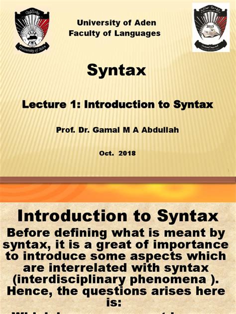 syntax lecture 1 introduction to syntax pdf morphology linguistics syntax