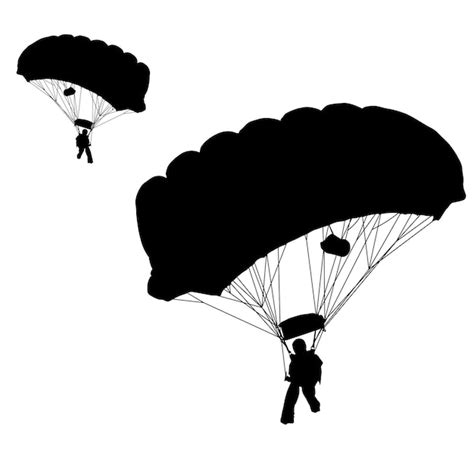 Fallschirmspringer Silhouetten Fallschirmspringen Vektor Illustration