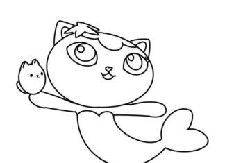 Coloriage Chat Sirene MerCat Gabby Chat Dessin Gabby Chat à imprimer