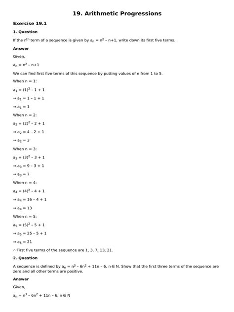 arithmetic progressions pdf summation numbers