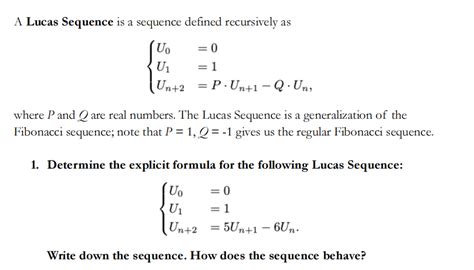 solved a lucas sequence is a sequence defined recursively as