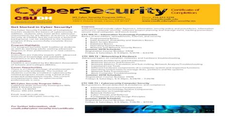 csudh cyber security certificate of … the cyber security certificate of completion teaches