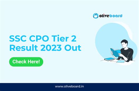 SSC CPO Tier 2 Result 2023 Out Check Merit List And Cutoff PDF
