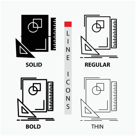 design layout page sketch sketching icon in thin regular bold line and glyph style vector