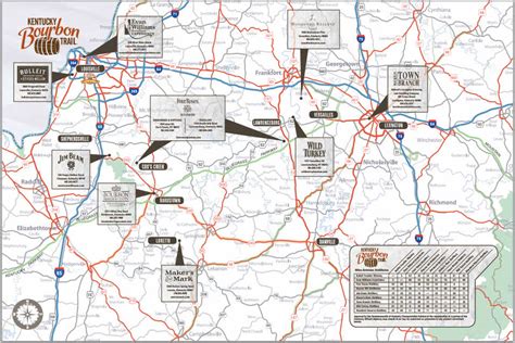 Pdf Printable Kentucky Bourbon Trail Map Printable Templates