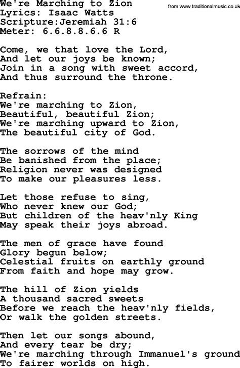 Good Old Hymns We Re Marching To Zion Lyrics Sheetmusic Midi Mp