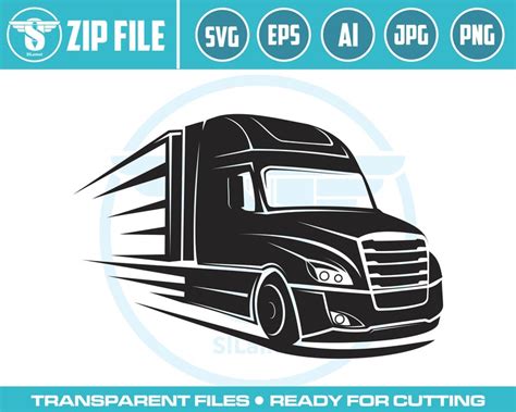 Semi Truck Trailer Svg Truck Driver Trucker Big Rigg 18 Wheeler Semi