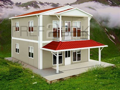 Trabzon Prefabrik Ev Fiyatları 128m² İki Katlı Prefabrik Ev