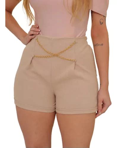 Short Curto Social Duna Elegante Corrente Cós Alto Feminino MercadoLivre
