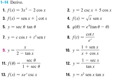 Academatica Derivada De Funciones Trigonom Tricas Ejercicios