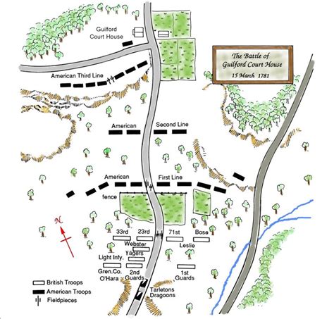Battle Of Guilford Court House Battle Map Illustration World