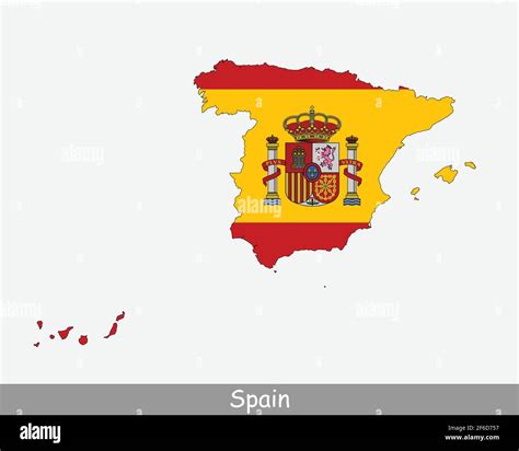Spain Flag Map Map Of The Kingdom Of Spain With The Spanish National
