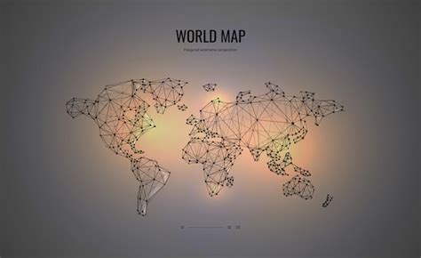 Mapa Mundial En Estilo De Estructura Poligonal Vector Premium